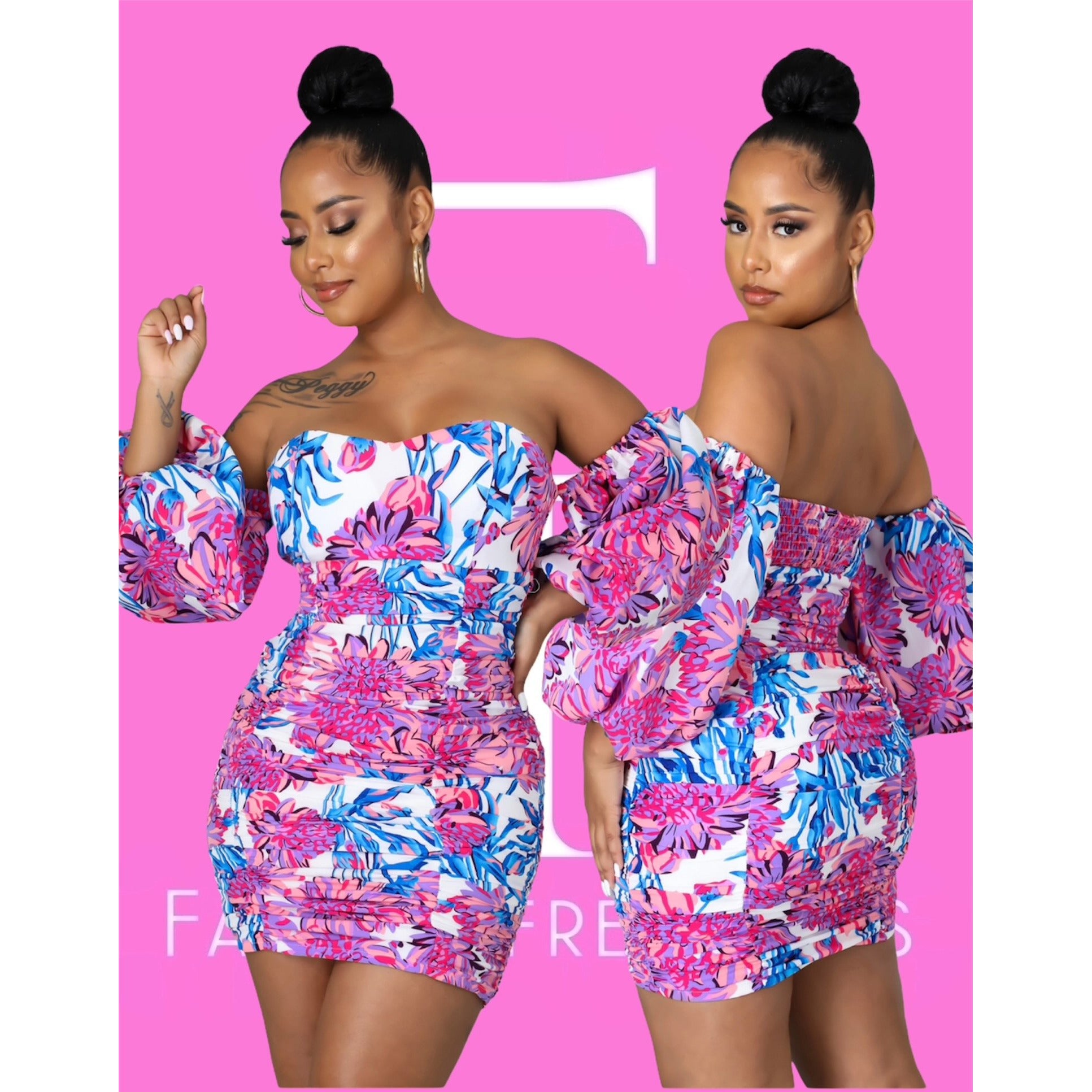 Pink Floral Addiction Dress – FashionFreakssss